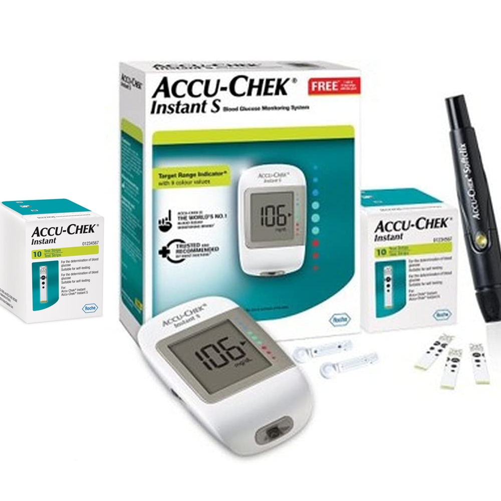 New Accu-Chek Instant S Blood Glucose Meter with 20 Test Strip Free